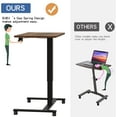 CometMin 28 inch Mobile Standing Desk with Wheels, Adjustable Height ...