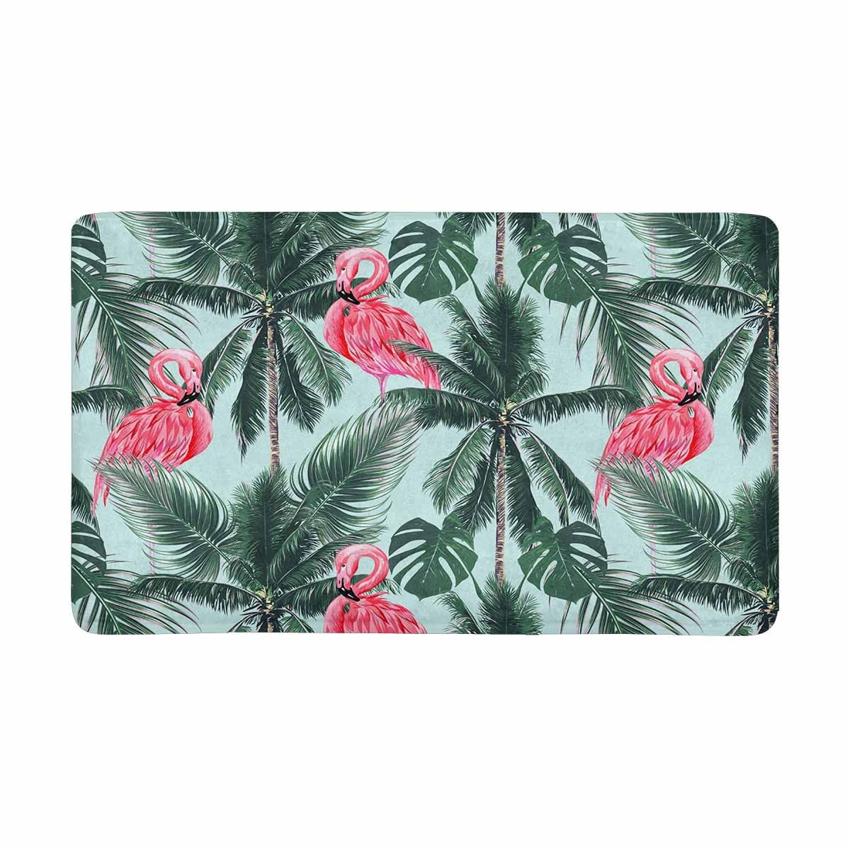 MKHERT Pink Flamingos Exotic Birds and Tropical Tree Palm Leaves ...