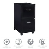Space Solutions Black 2 Drawer Mobile Vertical File Cabinet for Small ...