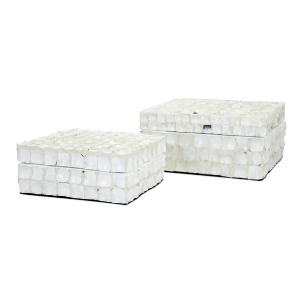 Barbuda Shell Boxes - Set of 2 - Walmart.com