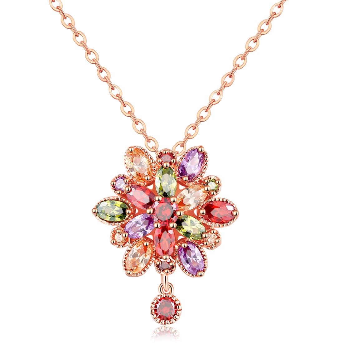 MISS RIGHT Colorful Crystal Necklace for Women, Collar Necklaces ...