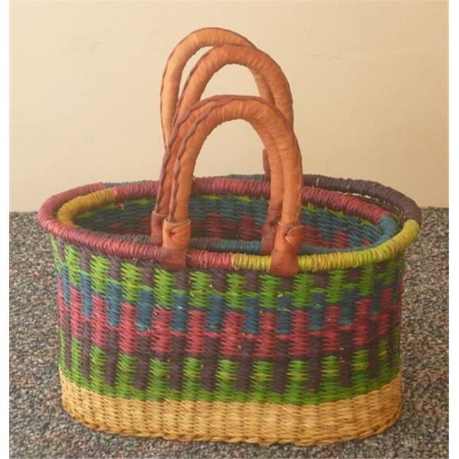 Rural Africa Crafts PB49 Small Oval Basket - 7 x 6 x 12.5 in. - Set of ...