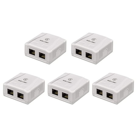 Cat6 Ethernet Surface Mount Box, 2-Port RJ45 Keystone Jack Surface ...