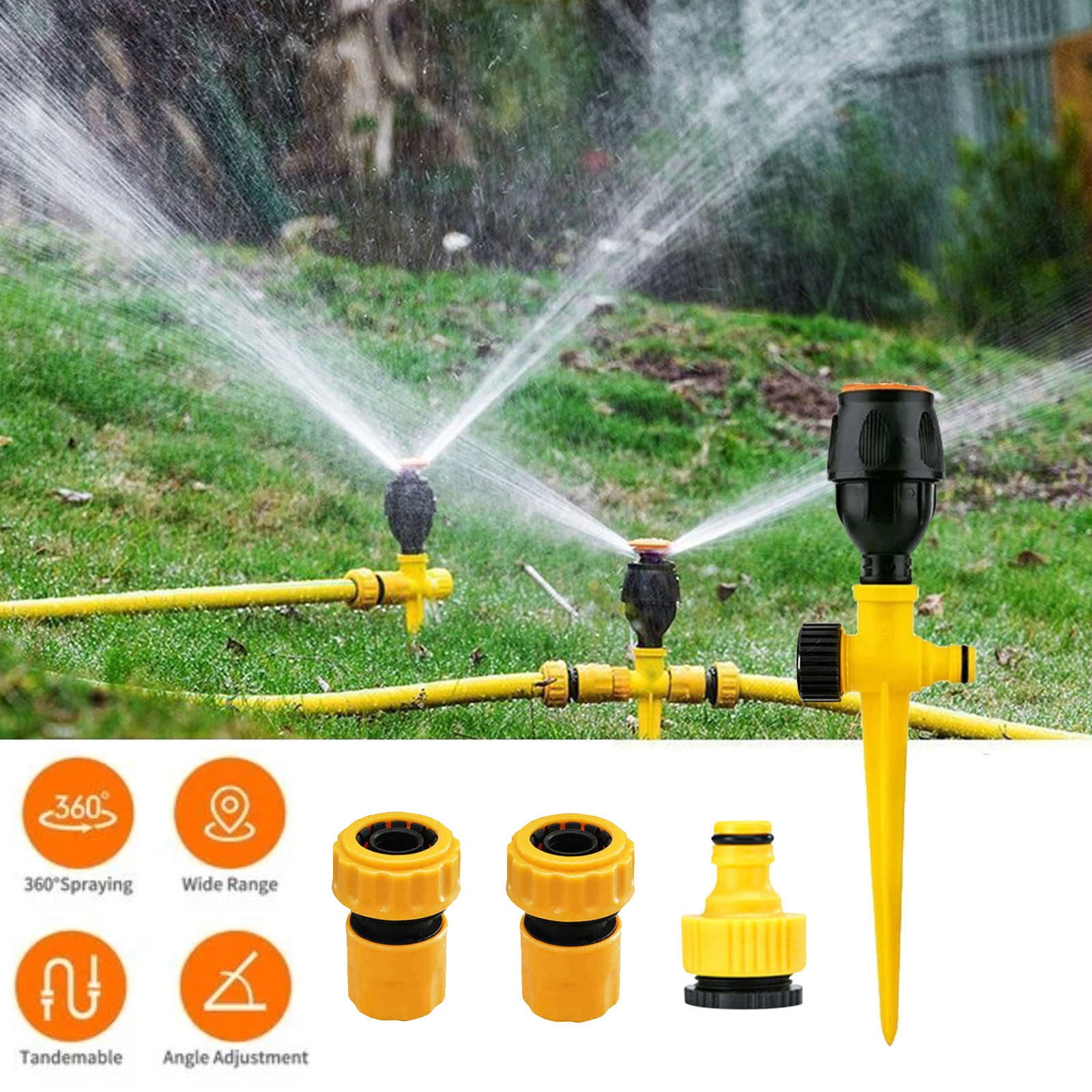 YiFudd Above Ground Sprinkler System, 360掳 Rotation Auto Irrigation ... YiFudd Above Ground Sprinkler System, 360掳 Rotation Auto Irrigation ...