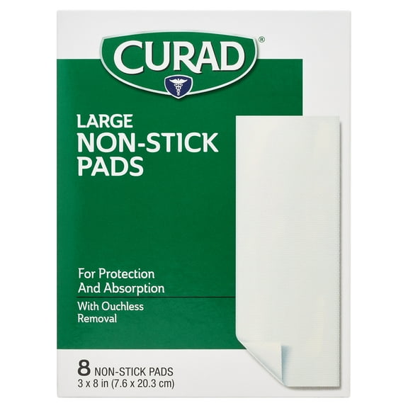 Curad Sterile Non-Adherent Pads, Nonstick Pads for Wound Care, 3" X 8 ...