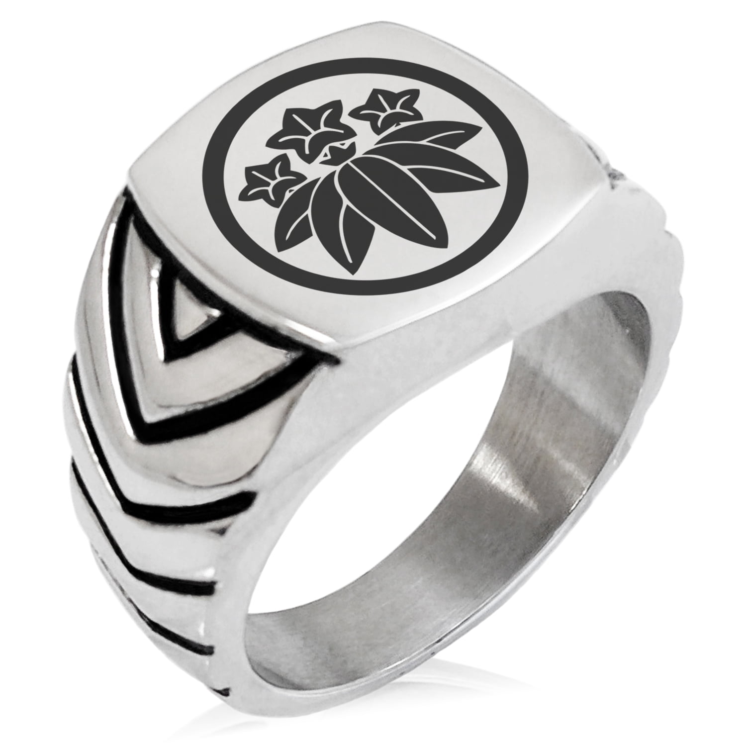 Stainless Steel Ishikawa Samurai Crest Chevron Pattern Biker Style ...