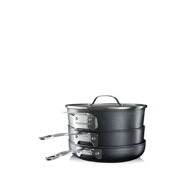 Granitestone 10" stack pan Stackmaster Stackable Cookware Set -5pc Set ...