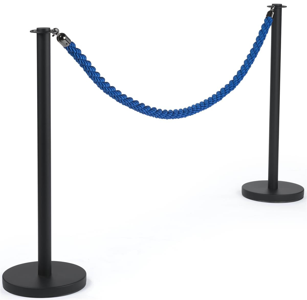 Displays2go Stanchions with Blue Rope, Steel Nylon – Blue, Black ...