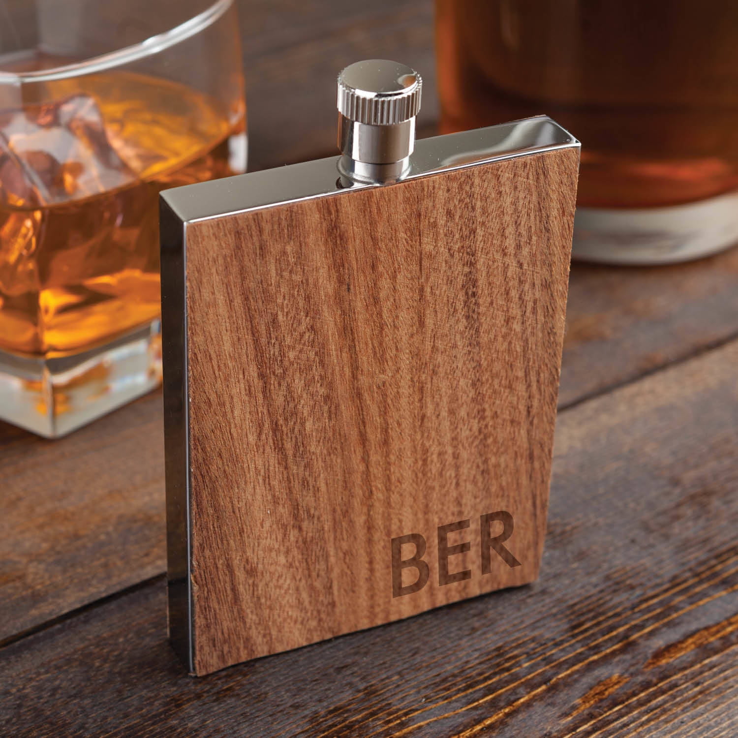 My Personalized Or Monogram Wood Flask - Walmart.com