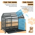 52 Inch Heavy Duty Dog Crate, Double Door Design with Lockable Wheels ...