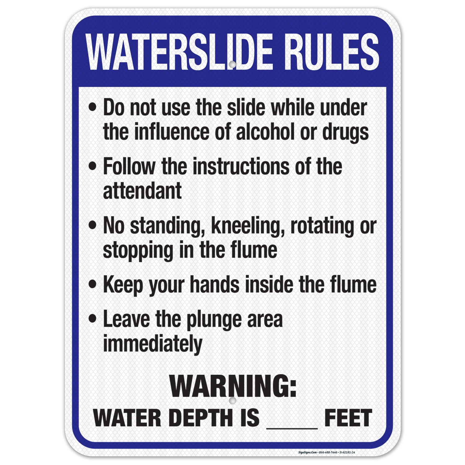 Wisconsin Waterslide Rules Sign, Complies With State Of Wisconsin Pool ...