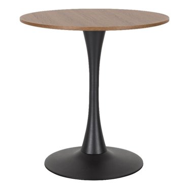 Merrick Lane French Bistro Style Table with Tempered Glass Top, Natural ...