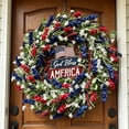 4th of July Independence Day, Red White Blue Flower Wreaths, Artificial ...
