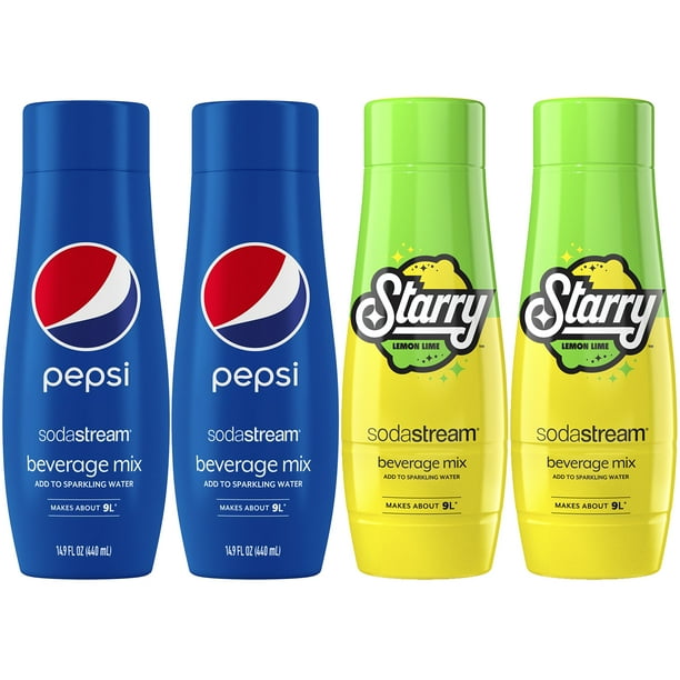 SodaStream® Pepsi® Starry® Beverage Mix Variety Pack (440ml, Pack of 4) - Walmart.com