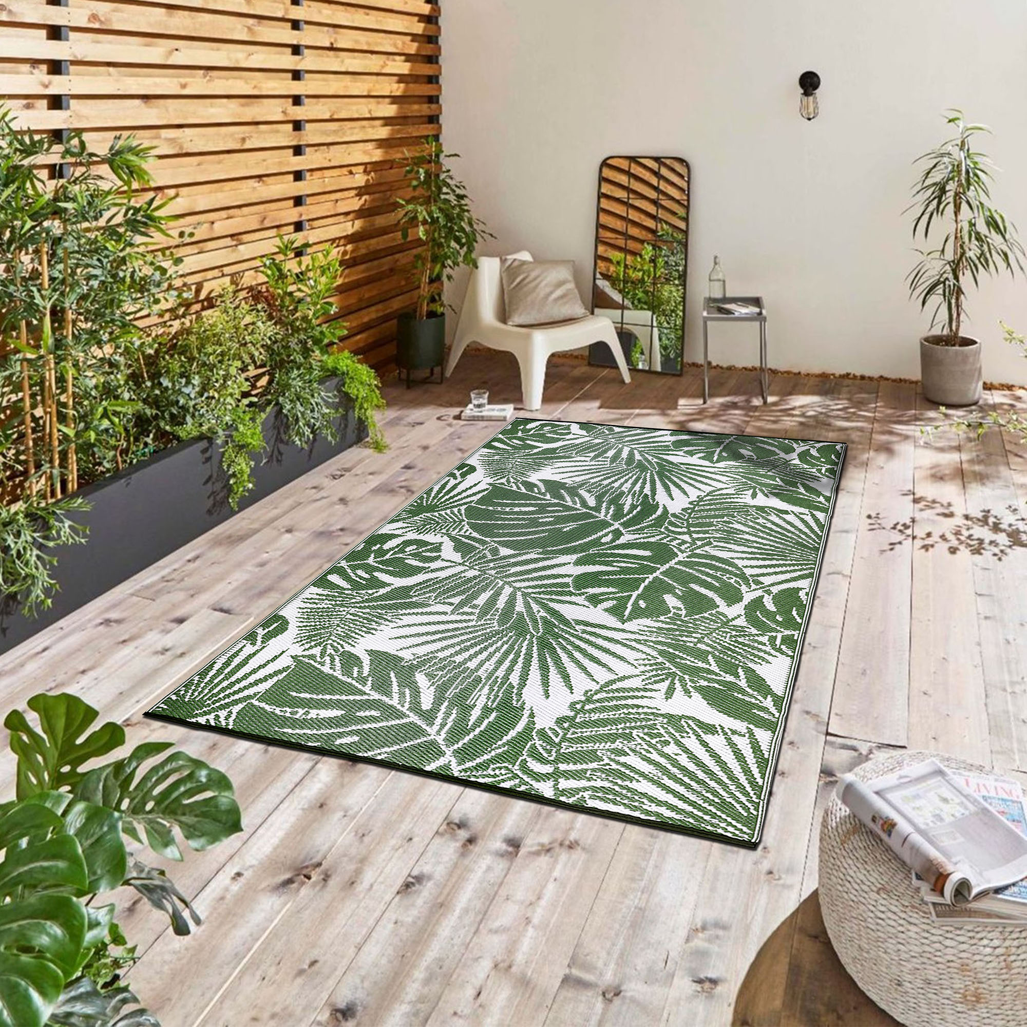 Lush Ambience Green Outdoor Rug For Patios, Backyards, Decks, Porches ...