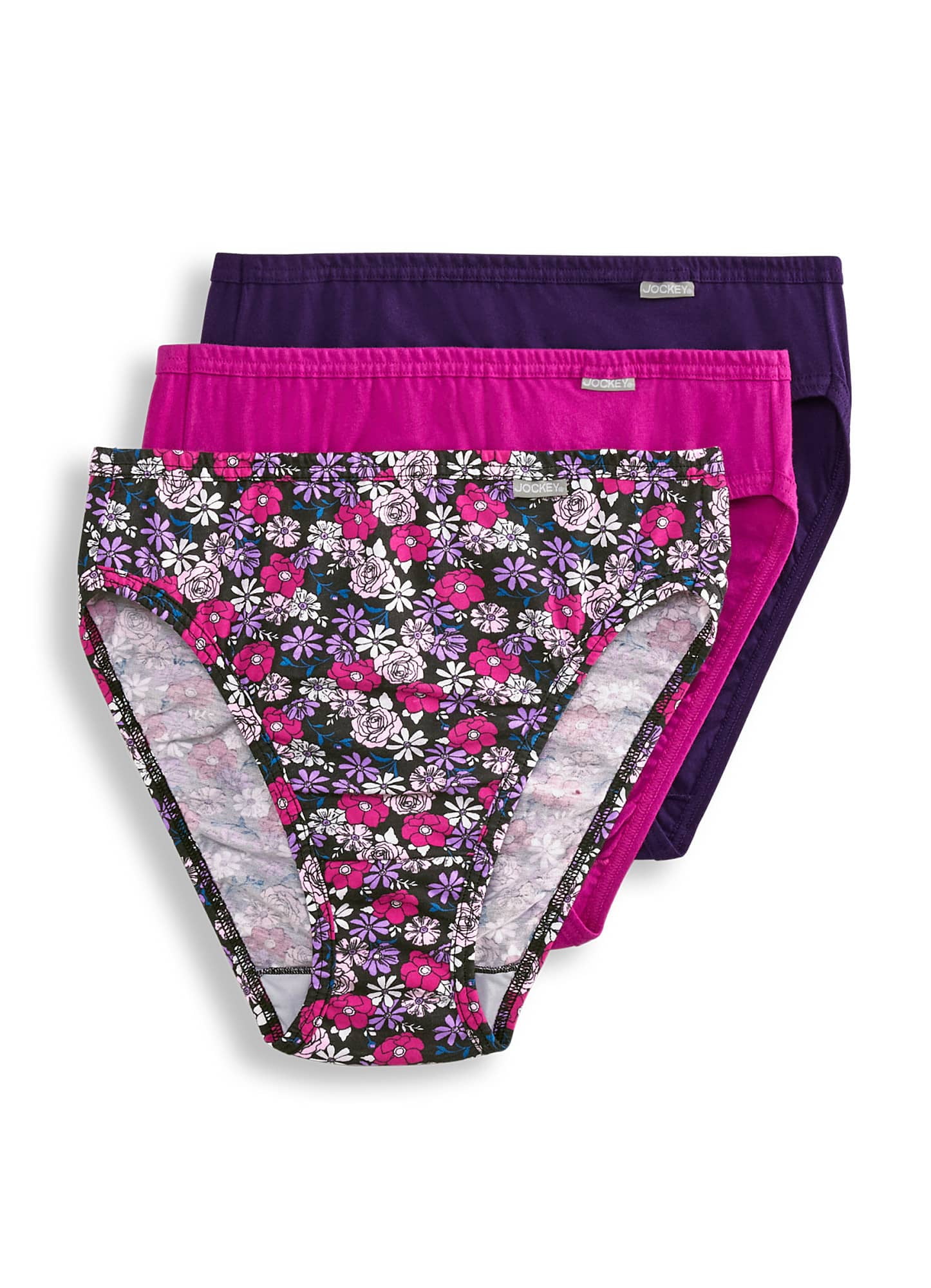 Jockey Womens Elance French Cut 3 Pack Underwear French Cuts 100