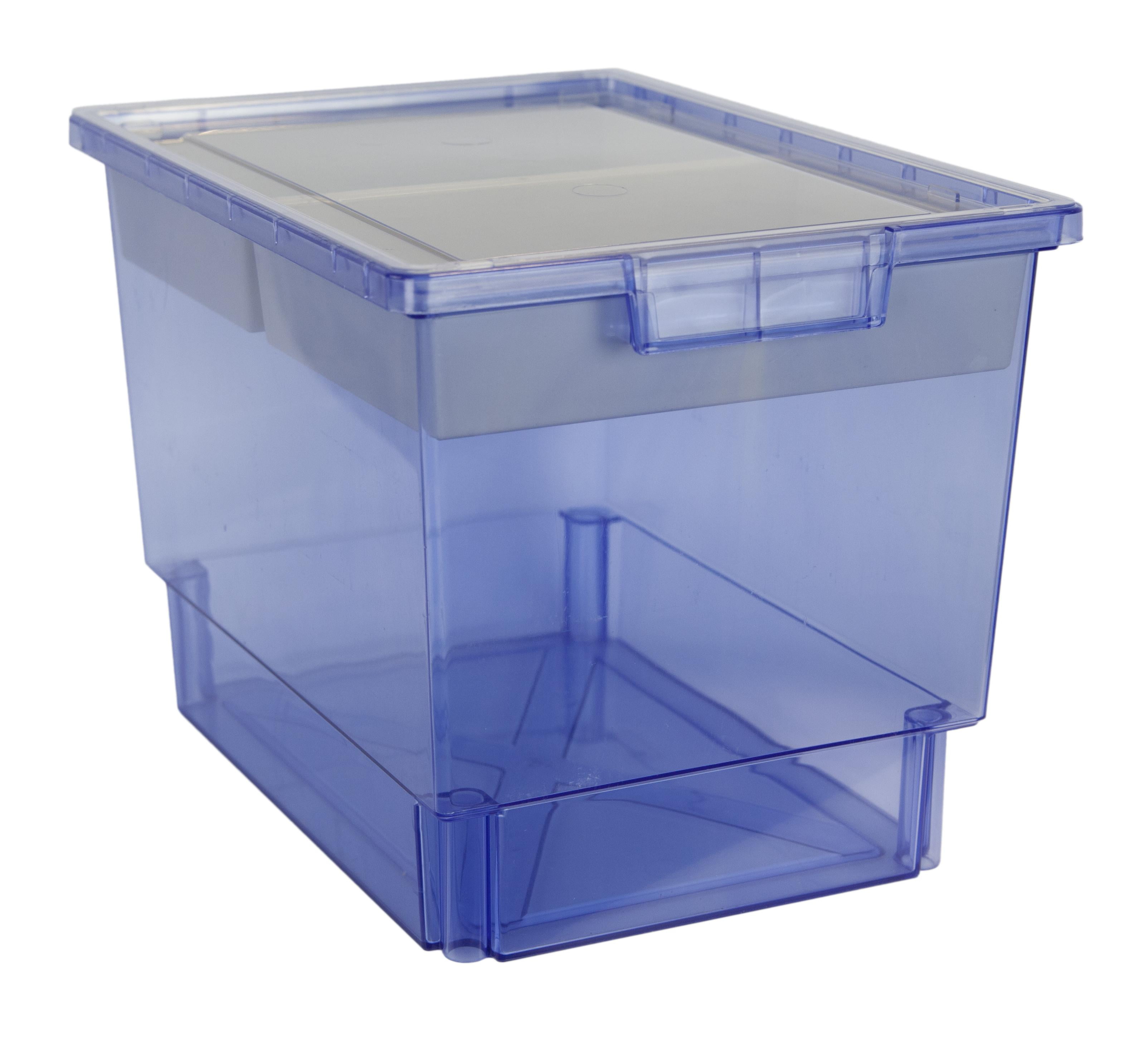 Bin/ Tote/ Tray Divider Kit - Triple Depth 12" Bin in Tinted Blue - 1 ...