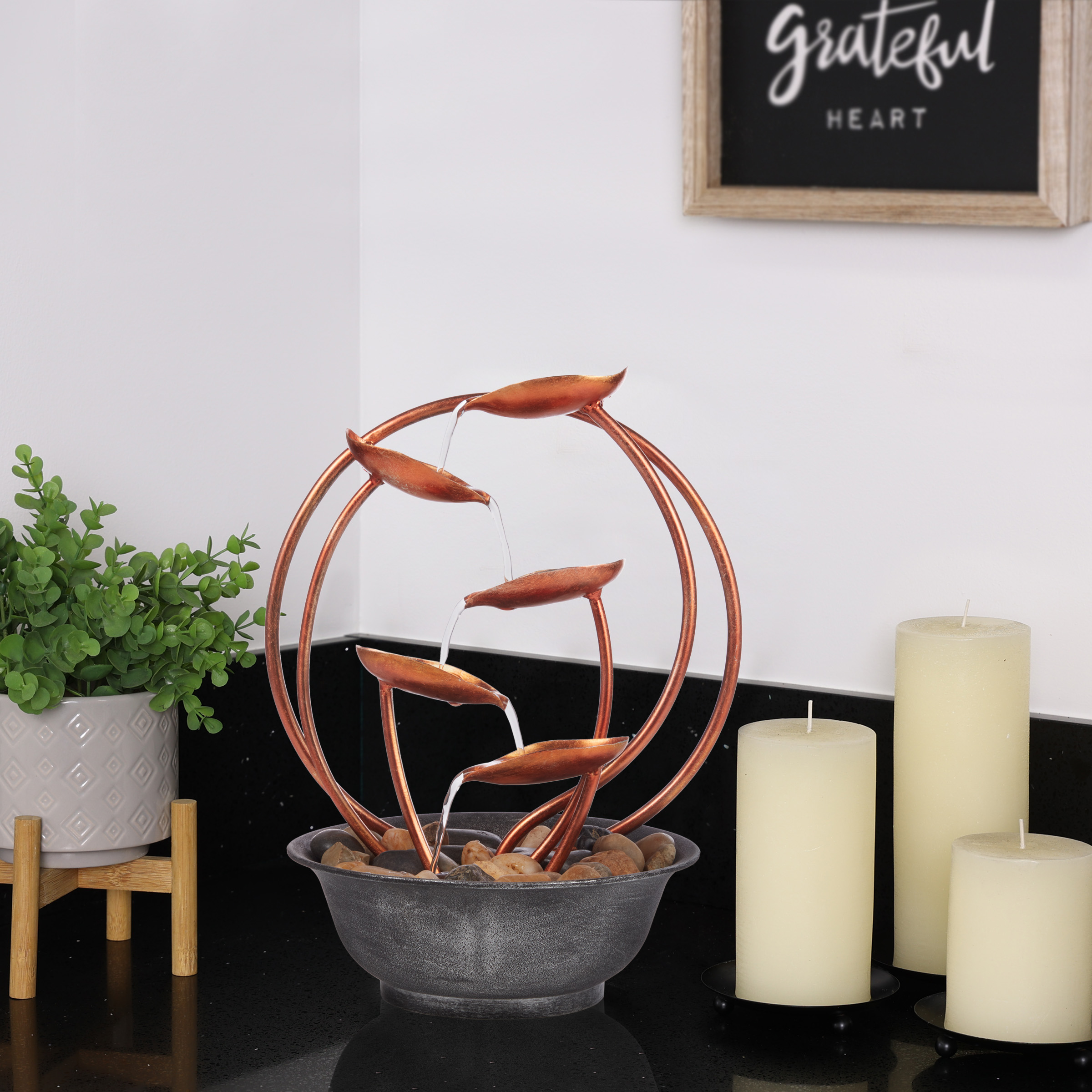 Alpine Corporation 10" x 9" x 13" Metal Indoor Plug-In Tabletop ...