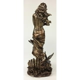 11" Aphrodite with Doves Standing on Sea Shell Statue, Bronze Color ...