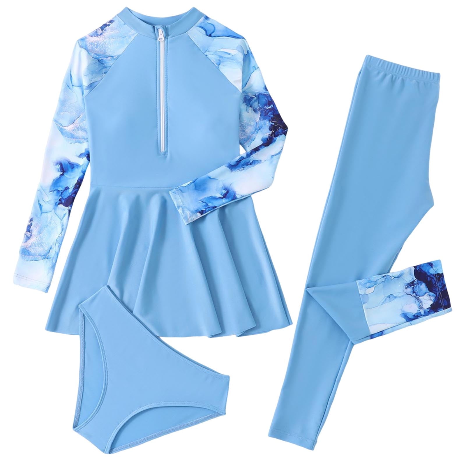 Click here for Yanlir Girls Floral Print Long Sleeve Swimwear Set... prices