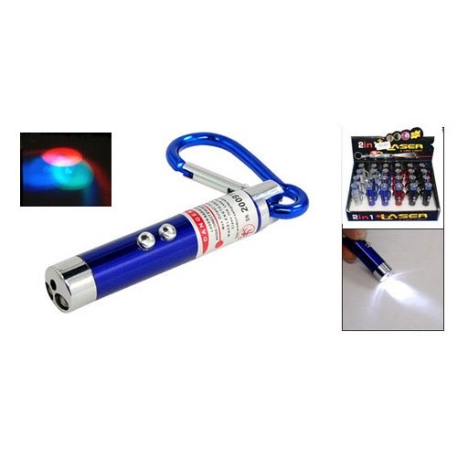 Flashlight 2 LED + Rainbow Color and Carabiner Included (2 Pieces ...