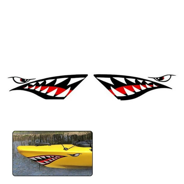 2 Pieces Mouth Decals Stickers Label shark sticker is Waterproof ...