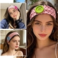 Summer Retro Wave Dot Large Button Wide Hair Band, Comfortable Daily ...