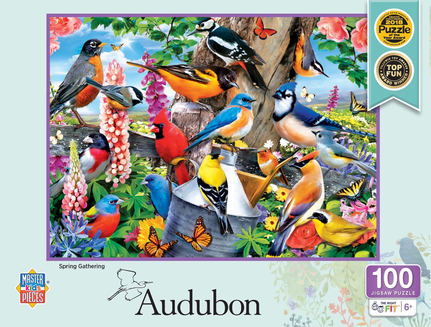 MasterPieces 100 Piece Jigsaw Puzzle for Kids - Audubon Spring ...