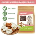 Puddonio Dog Treats, 6.5 Inch Chicken Wrapped Rawhide Bones, Long Lasting Training Chews for ...