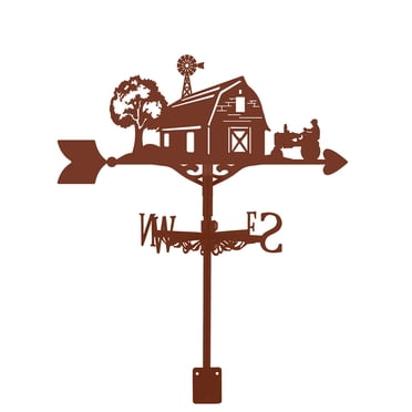 Iron Weather Vane Wind Direction Outdoor Garden Stake Farm Roof Mount ...