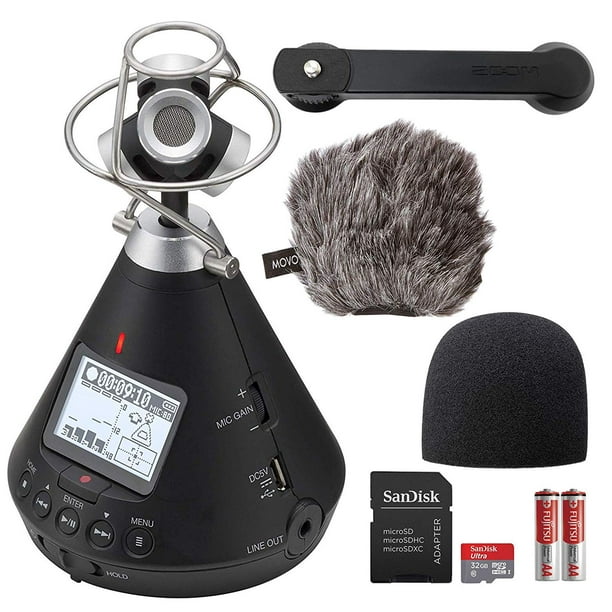 Zoom H3-VR Ambisonics AR/VR Handy Audio Recorder Bundle with Movo ...