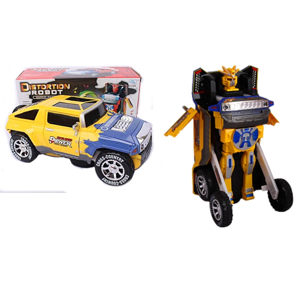 Robot Car Transformer Style Car Changes to Robot Bump Go Light Sound ...
