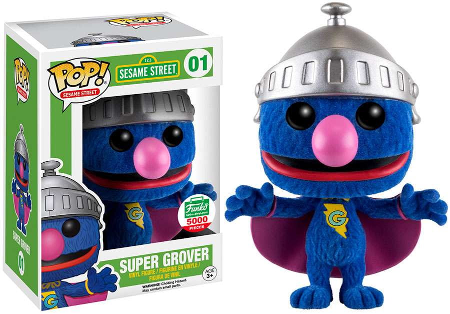 Sesame Street Funko POP! Television Super Grover Vinyl Figure [Flocked ...