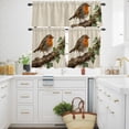 3 Piece Kitchen Curtains and Valances Set Bird Cafe Curtains 36 Inch ...