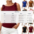 Czzoypi Women Ruched Tie Front Square Neck Sleeveless Solid Casual ...