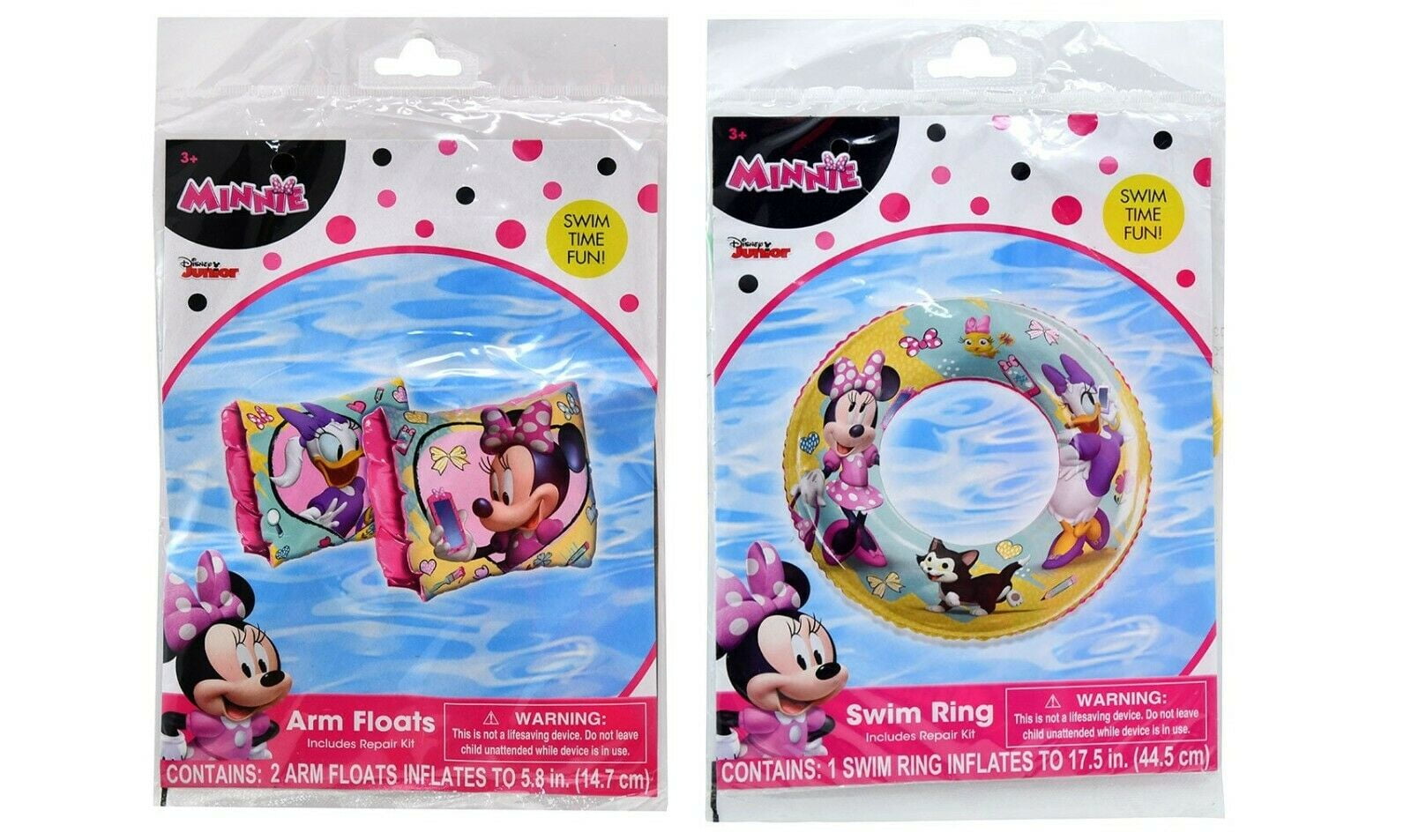 Minnie Mouse 2 pc Swim Set- Arm Floats & Swim Ring - Walmart.com