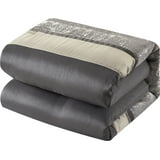 Nanshing Arabesque 8 Piece Damask Jacquard Comforter Set, Silver, Queen ...