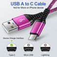 ABCPOW 10ft USB A to USB C Type C Cable 4PACK, High Speed Android ...