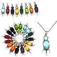 10 pcs Multi Color Stone Pearl Gemstone Women's Silver Jewelry Pendant ...