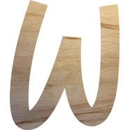 Wooden Letter (M) Unfinished Craft, 6'' Tall Alphabet Wood Letter DIY ...