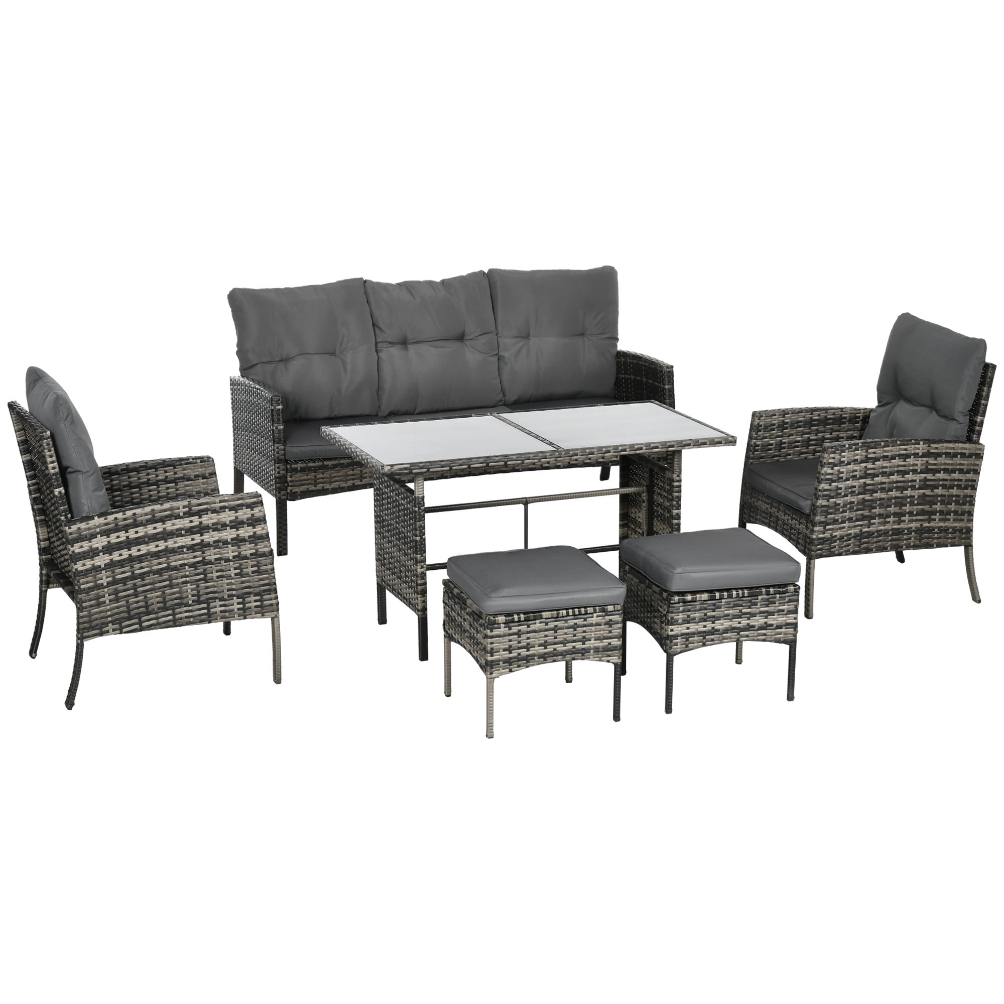 Click here for Outsunny 6 Piece Patio Furniture Set W/ Chairs Ott... prices