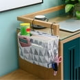 BINGLI Bedside Caddy Hanging Storage Organizer 4 Pockets Canvas Bag for ...