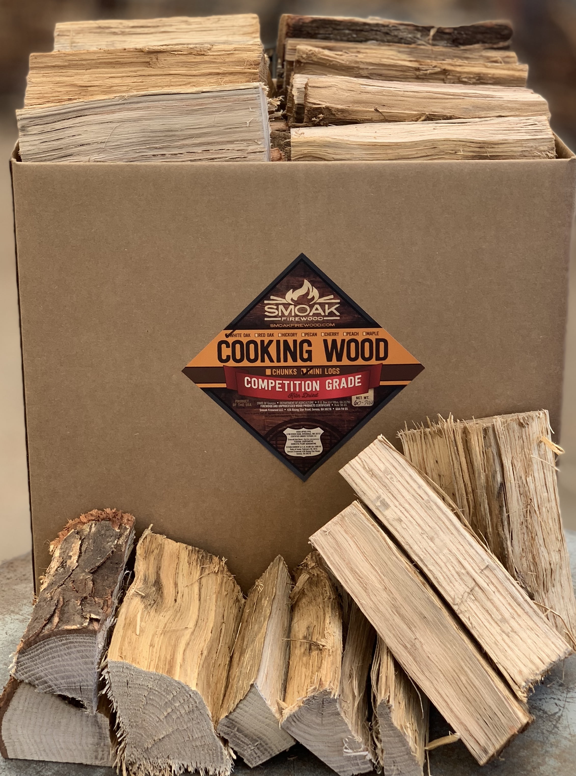 Smoak Firewood's Cooking Wood Mini Logs (8inch pieces 60-70lbs) - White ...