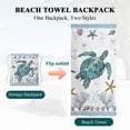 Coastal Turtle 2-in-1 Beach Towel Backpack,Quick Dry Beach Towel ...