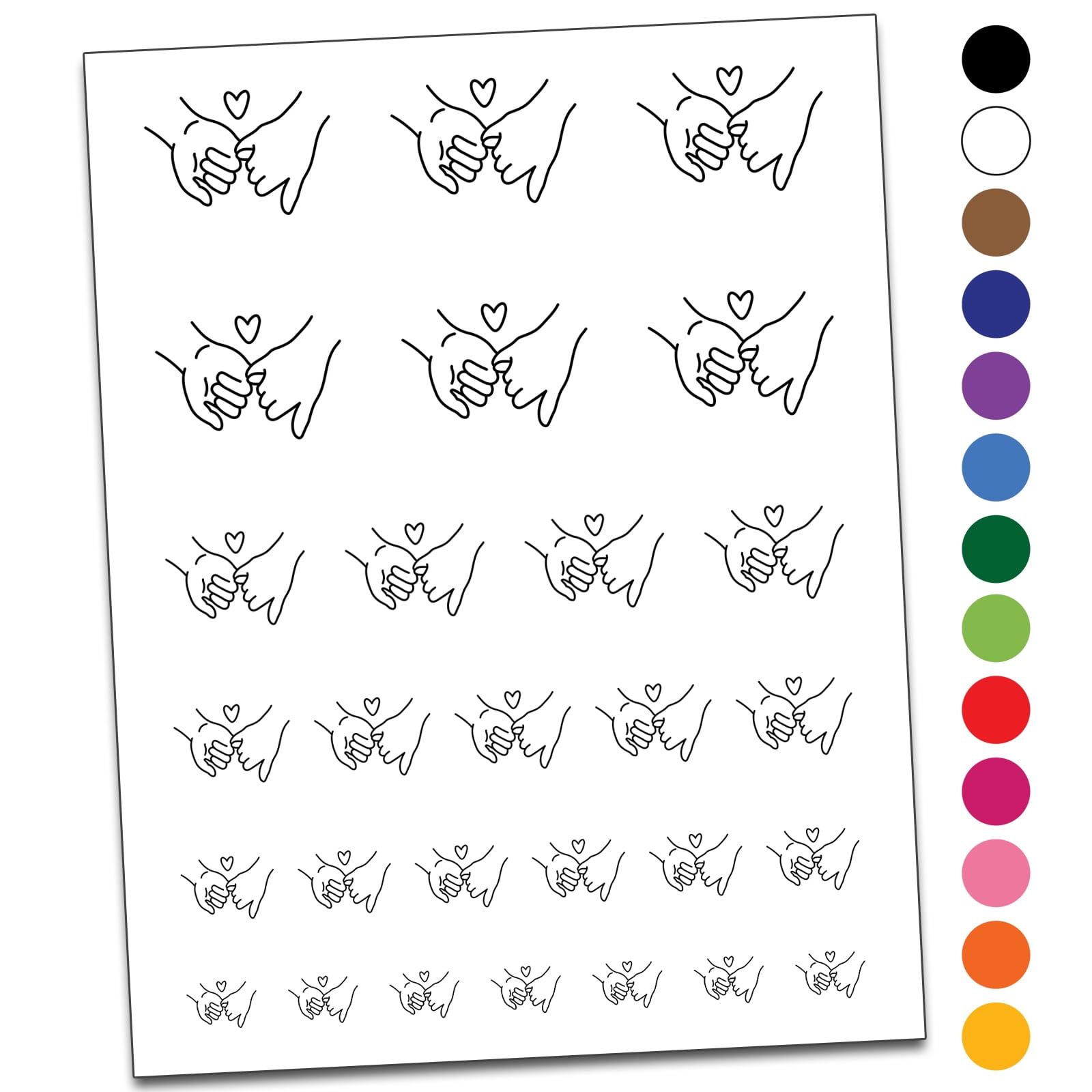 Pinky Promise Love Water Resistant Temporary Tattoo Set Fake Body Art ...