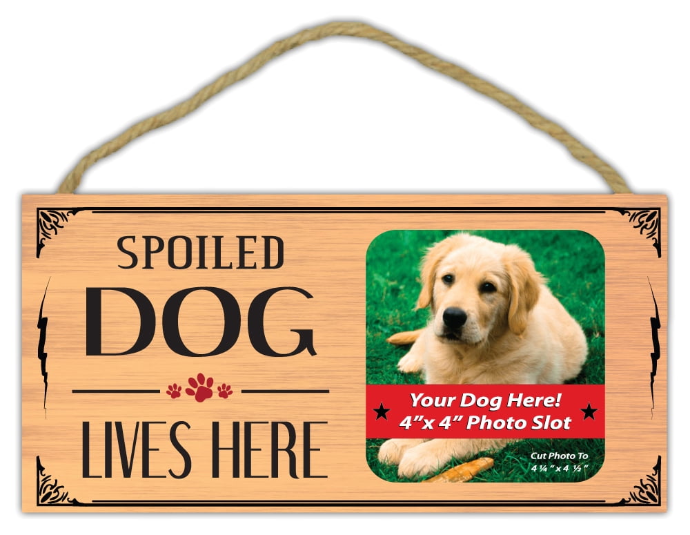 Wooden Decorative Pet Sign: Spoiled Dog Lives Here (Picture Frame ...