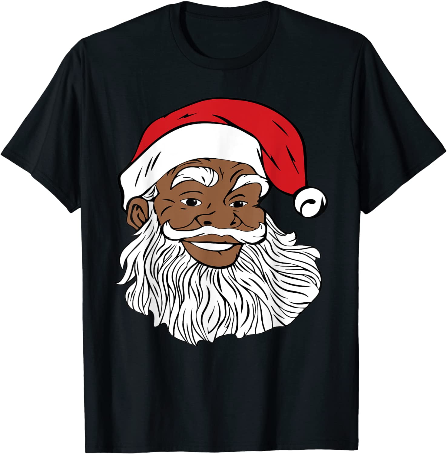 Black Jolly Santa T-Shirt - Fun African American Santa - Walmart.com