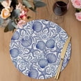Blue Marine Life Round Placemats Set of 2 Summer Ocean Seaside Starfish ...