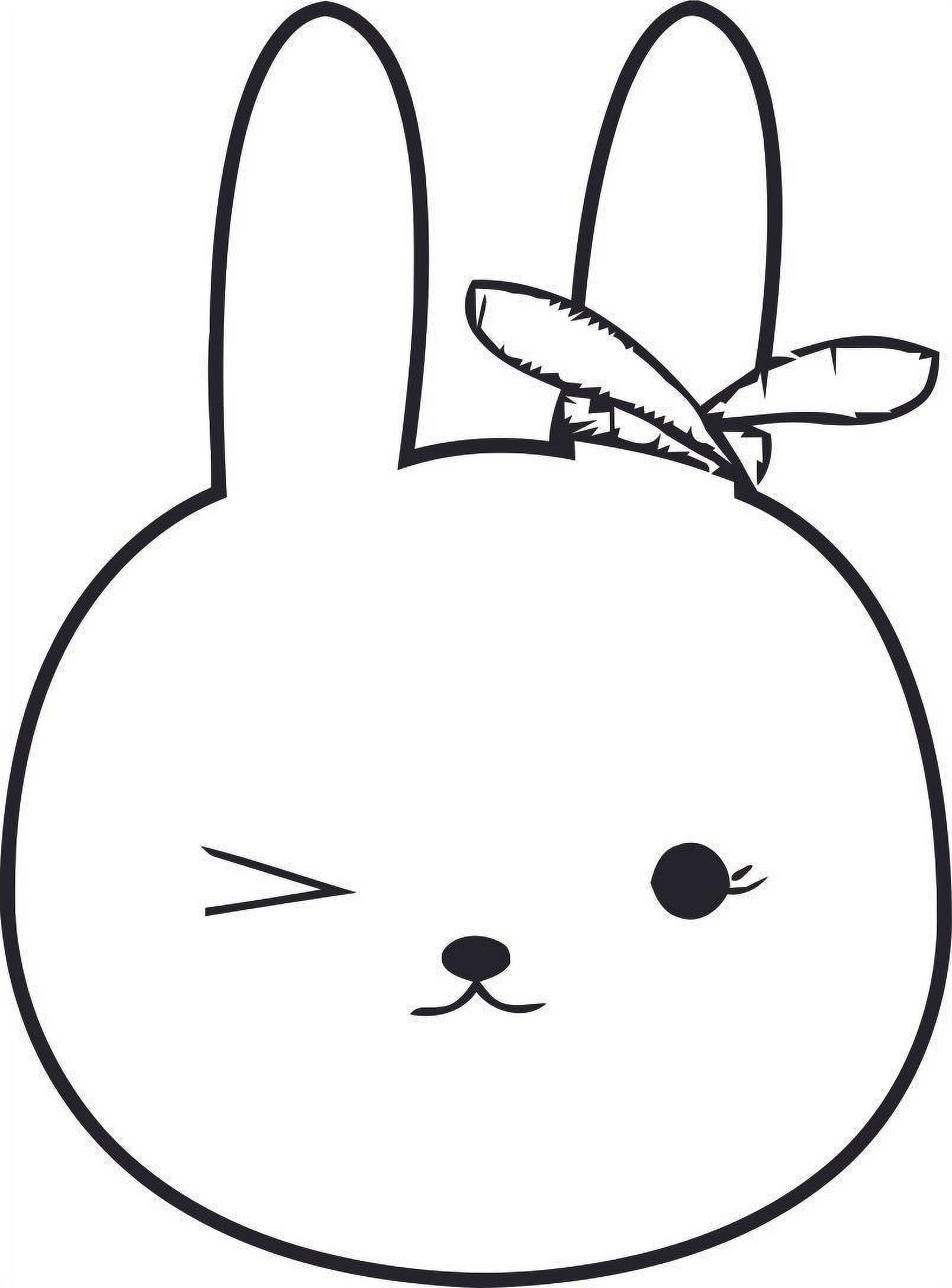 White Rabbit Wink Cute Face Wall Mural Cartoon Vinyl for Home Children ...