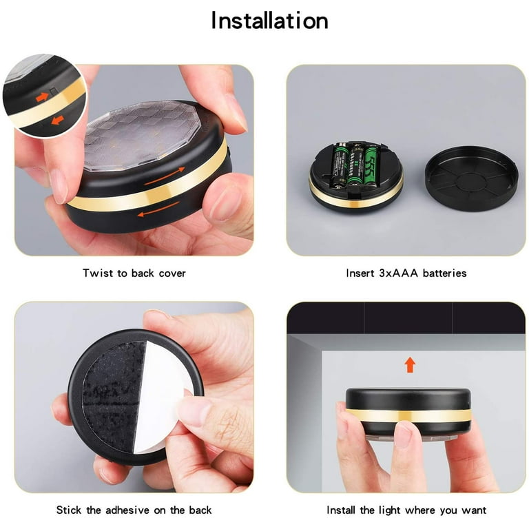 Lightmates Led Wireless Puck Lights With Remote Batteries 6 Pack ...